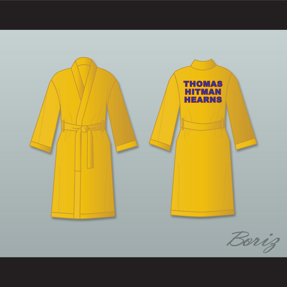 Thomas 'Hitman' Hearns Gold Satin Full Boxing Robe – 1life2live Store